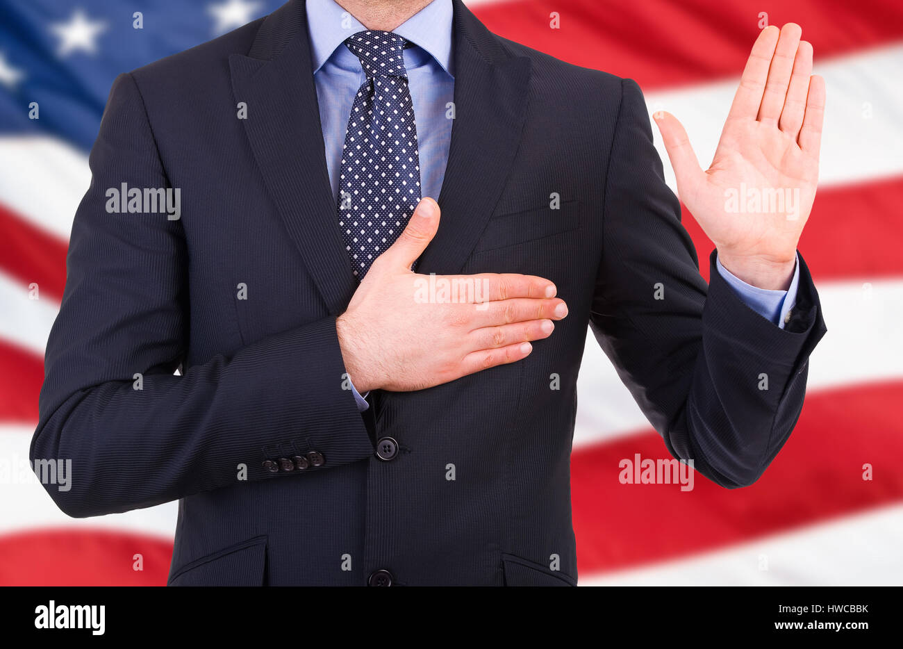 American flag oath people hi-res stock photography and images - Alamy