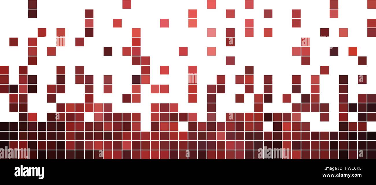 abstract vector square pixel mosaic background - red Stock Vector Image ...