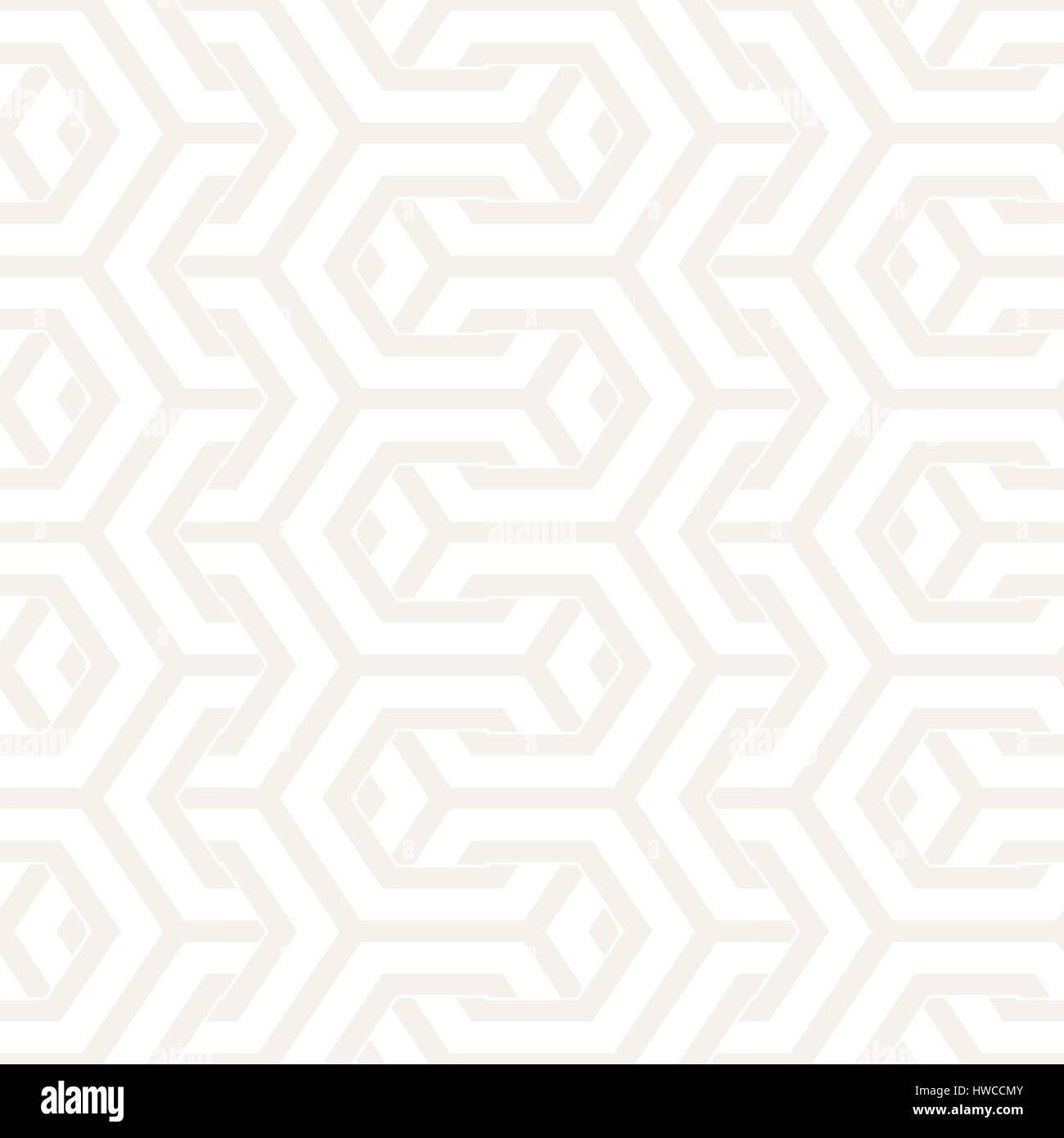 Vector Seamless Interlacing Lines Pattern. Repeating Geometric Background With Hexagonal Lattice ...