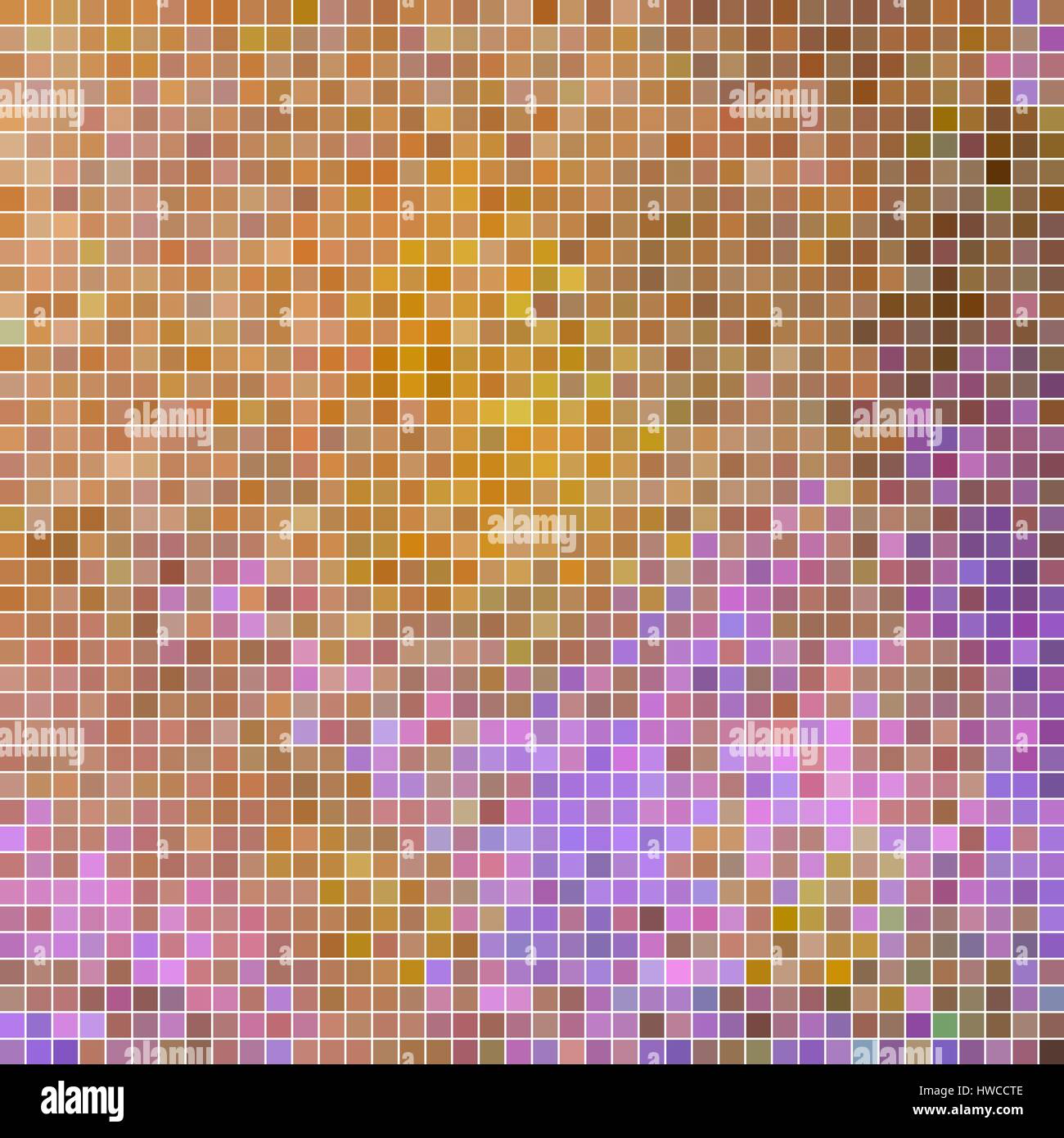 abstract vector square pixel mosaic background - orange and violet ...