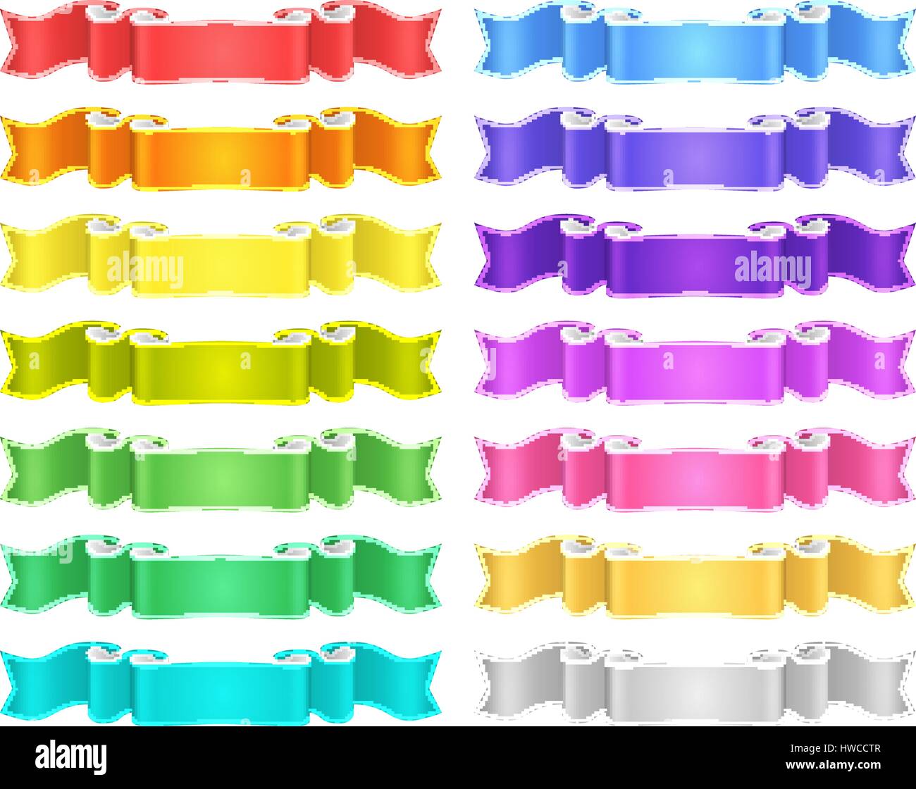 isolated vector bright colored satin ribbons set Stock Vector Image ...