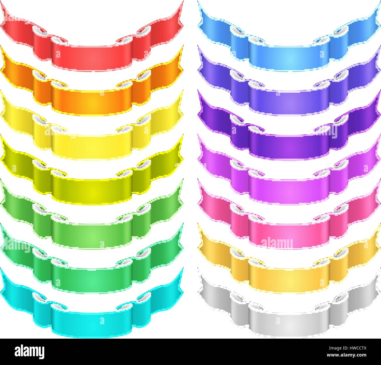 isolated vector bright colored satin ribbons set Stock Vector Image ...