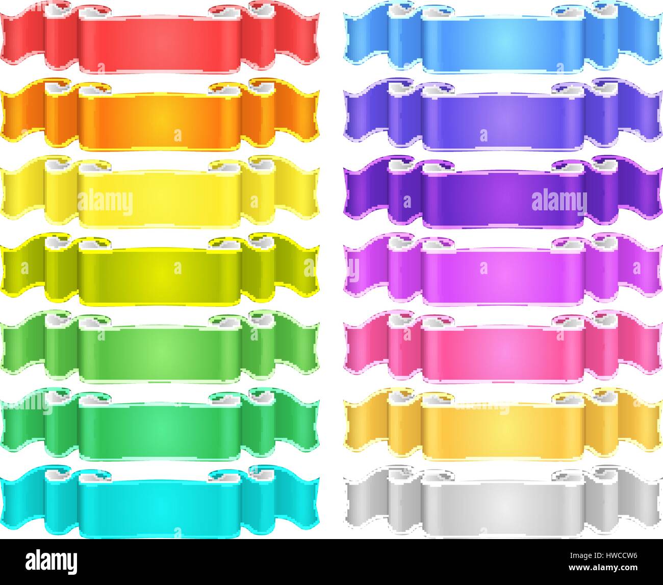 isolated vector bright colored satin ribbons set Stock Vector Image ...