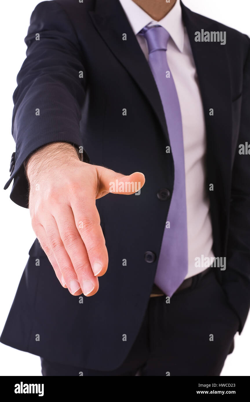 Business man giving hand Stock Photo - Alamy