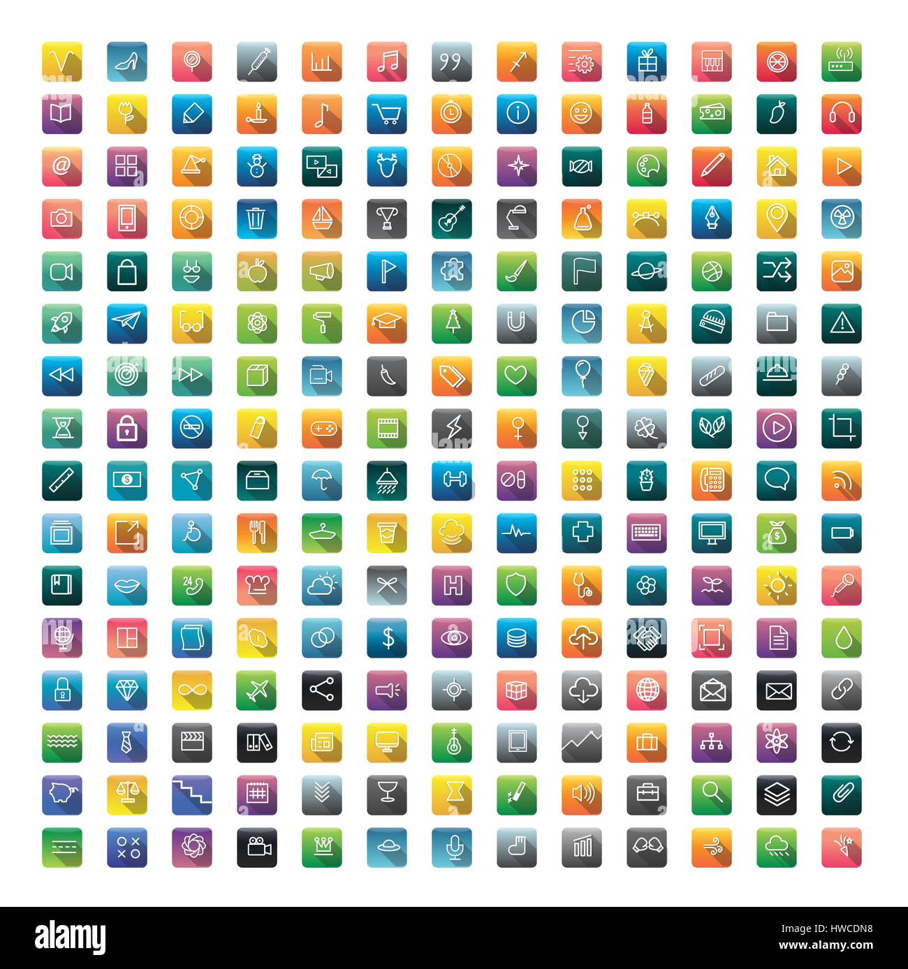 Icon Collection Vector Application Content Concept Stock Vector Image ...
