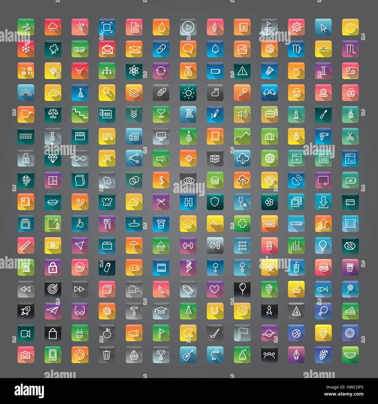 Icon Collection Vector Application Content Concept Stock Vector Image ...