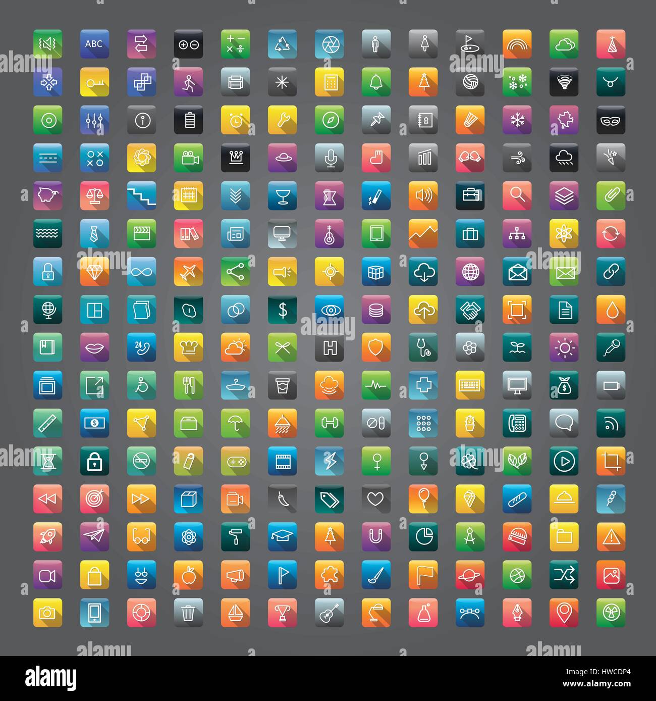 Icon Collection Vector Application Content Concept Stock Vector Image ...