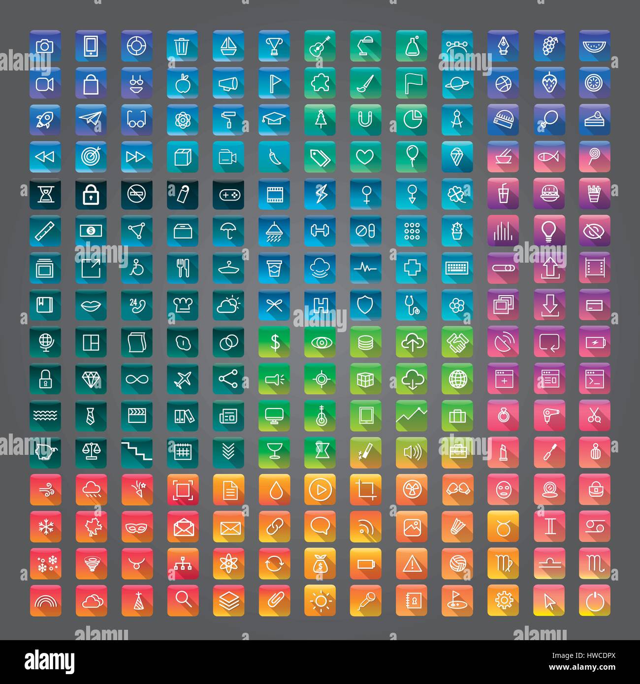 Icon Collection Vector Application Content Concept Stock Vector Image ...