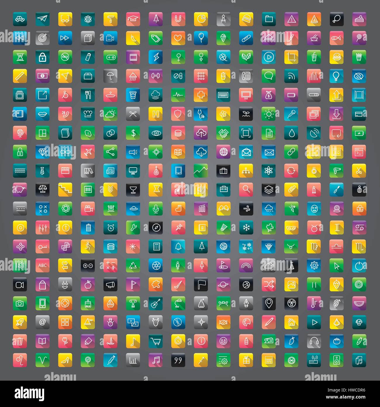 Icon Collection Vector Application Content Concept Stock Vector Image ...