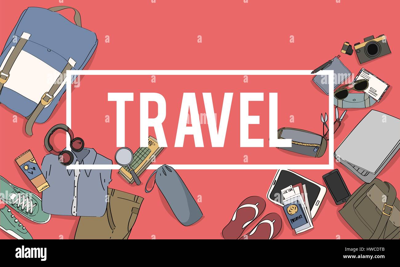 Travel word vector illustration Stock Vector Image & Art - Alamy