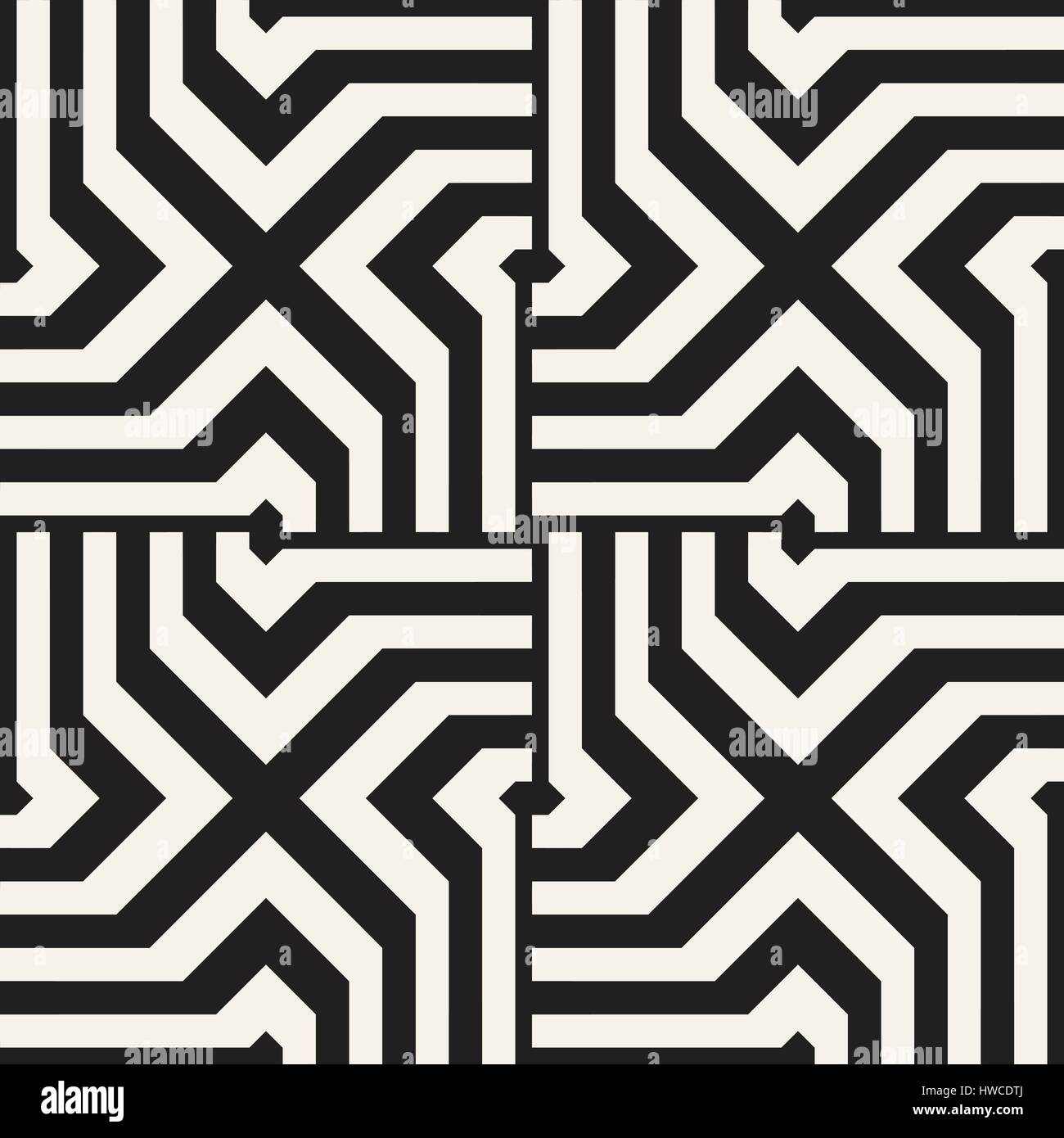 Repeating Geometric Stripes Tiling. Vector Seamless Monochrome Pattern ...