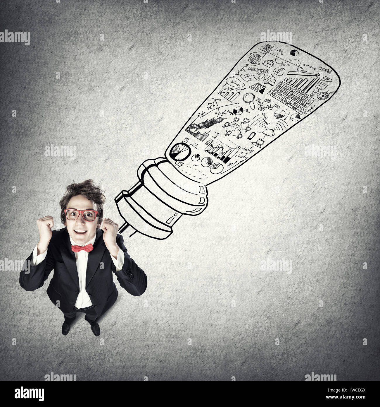 Funny perspective man Stock Photo - Alamy