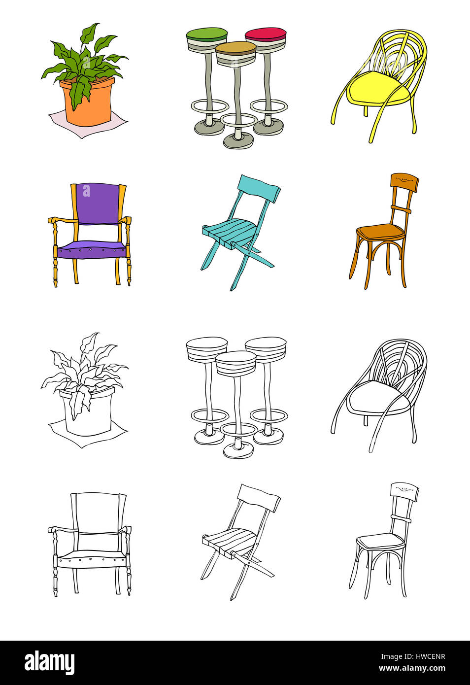 arm chair,armchair,arrangement,bizarre,chair,collection,color image ...