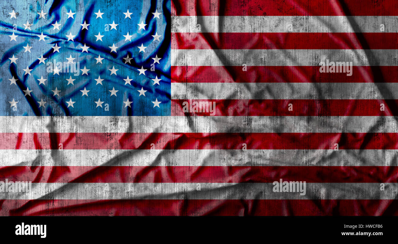 Grunge crumpled american flag. 3d rendering Stock Photo - Alamy