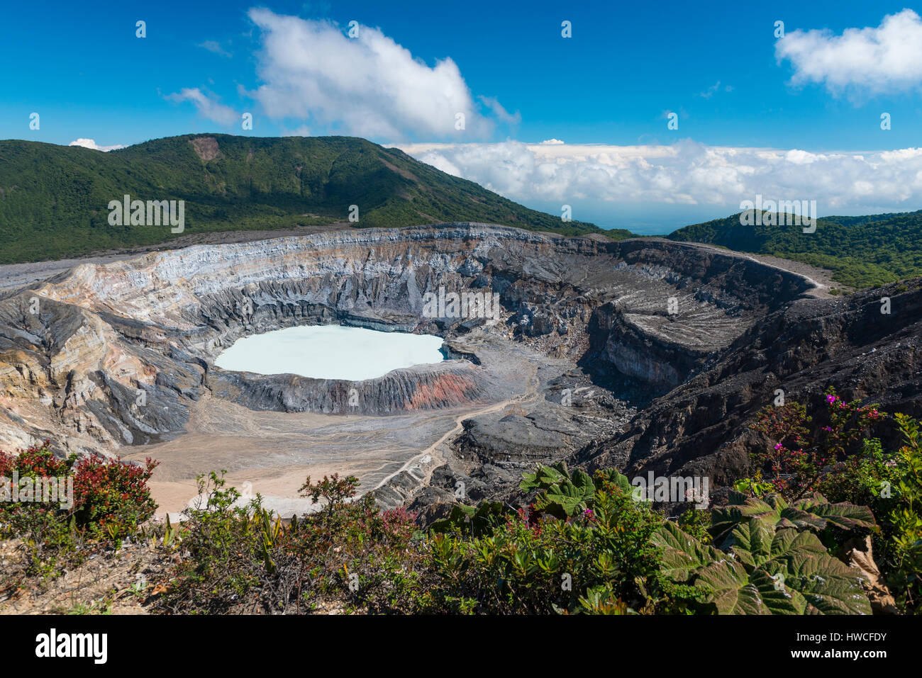 Caldera with crater lake, Poas Volcano, National Park Poas Volcano ...