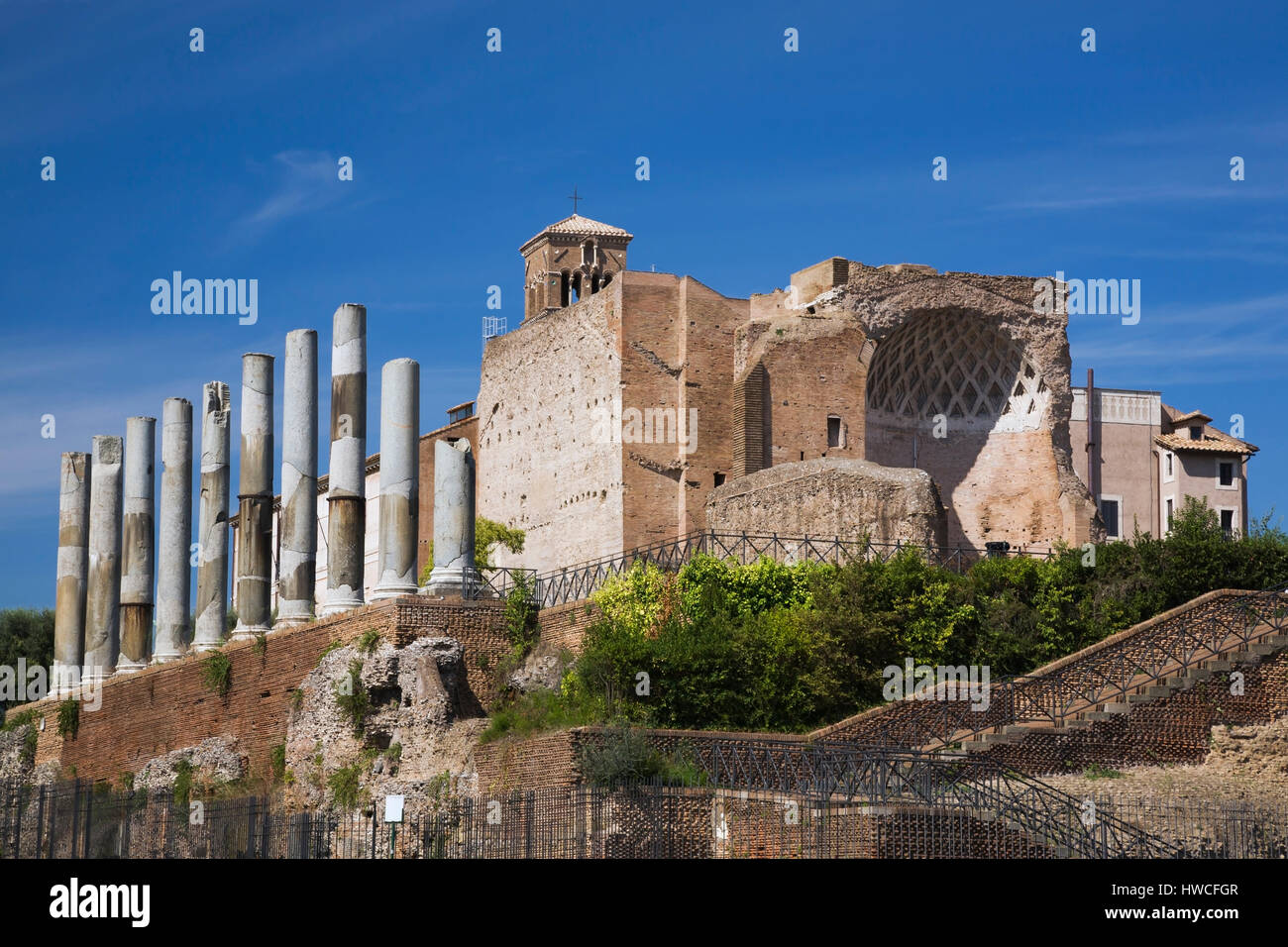 Temple of Venus and Rome, Roman Forum ruins, Rome, Italy Stock Photo ...