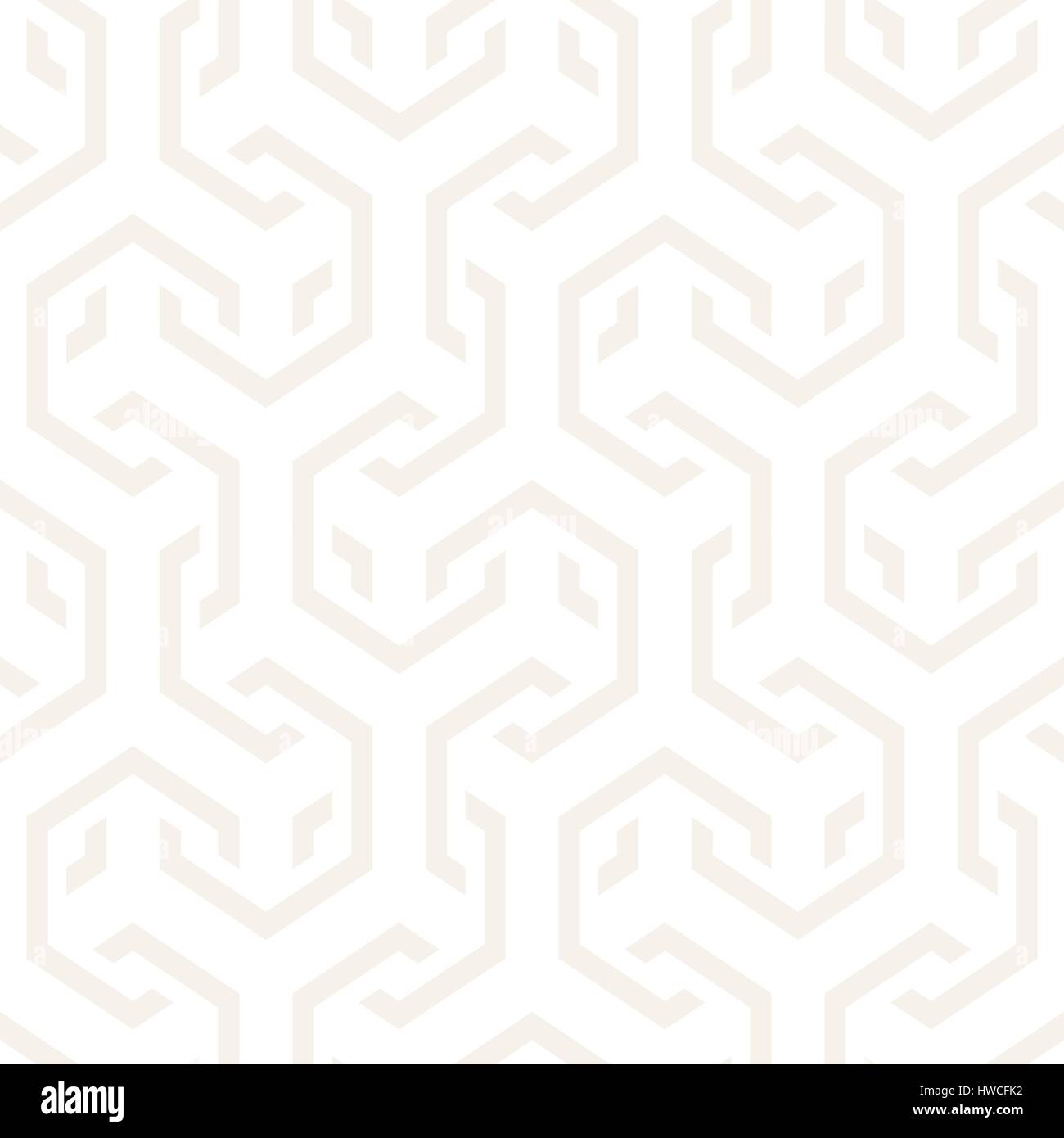 Vector Seamless Interlacing Lines Pattern Repeating Geometric Background With Hexagonal Lattice