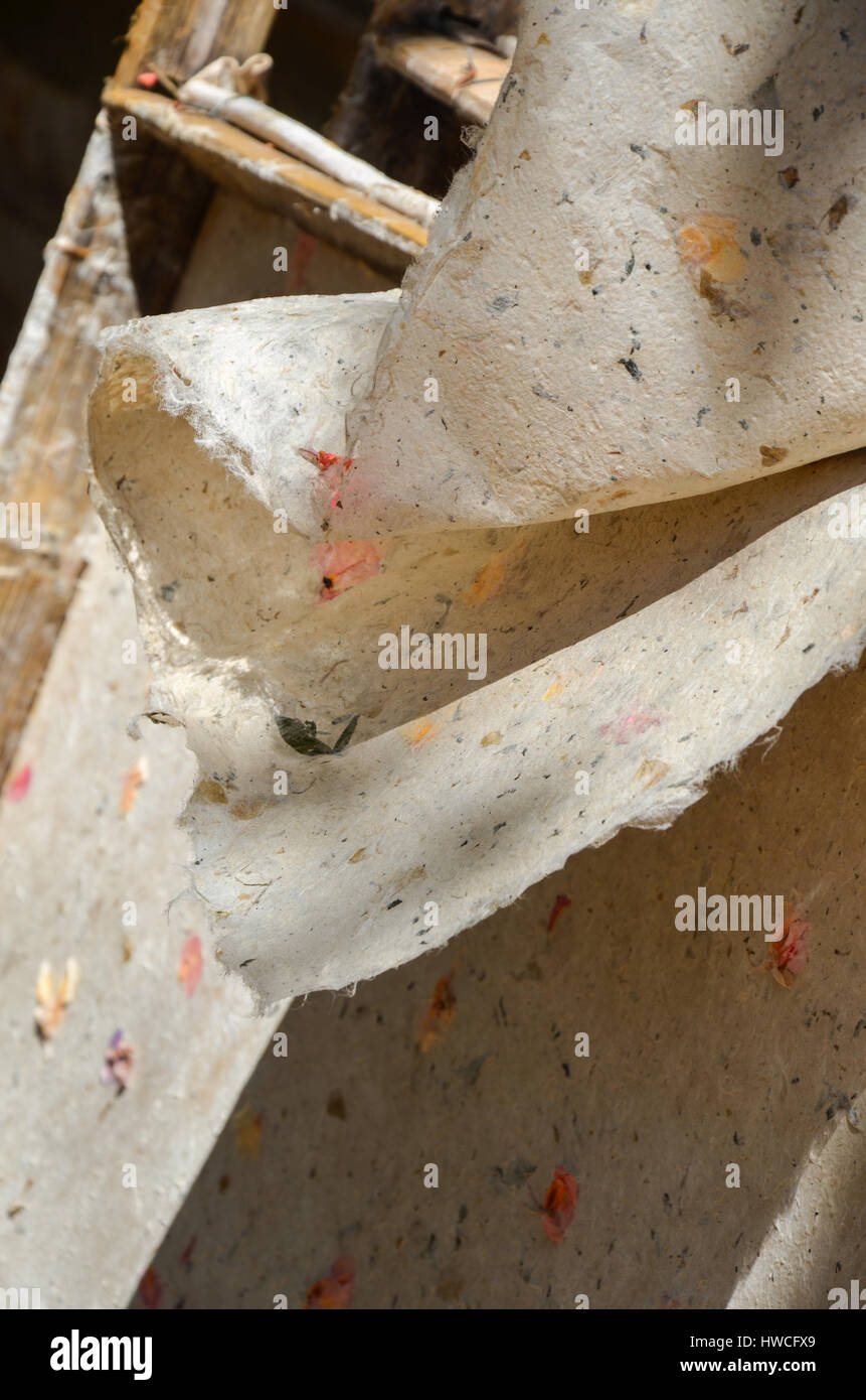 The process of making paper and handmade umbrellas in Heho, Myanmar ...