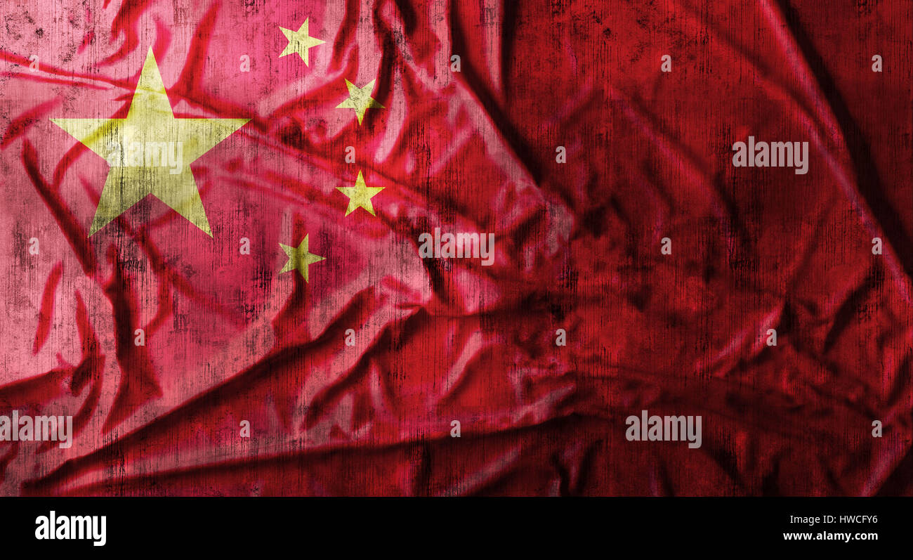 Grunge crumpled Chinese flag. 3d rendering Stock Photo - Alamy
