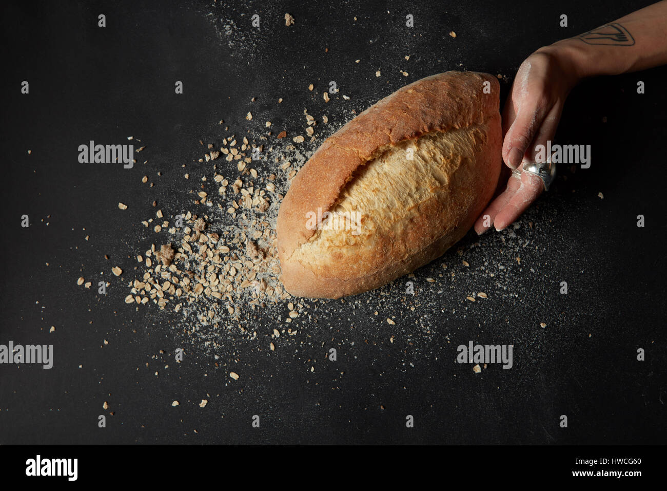 hands with a bread Stock Photo - Alamy