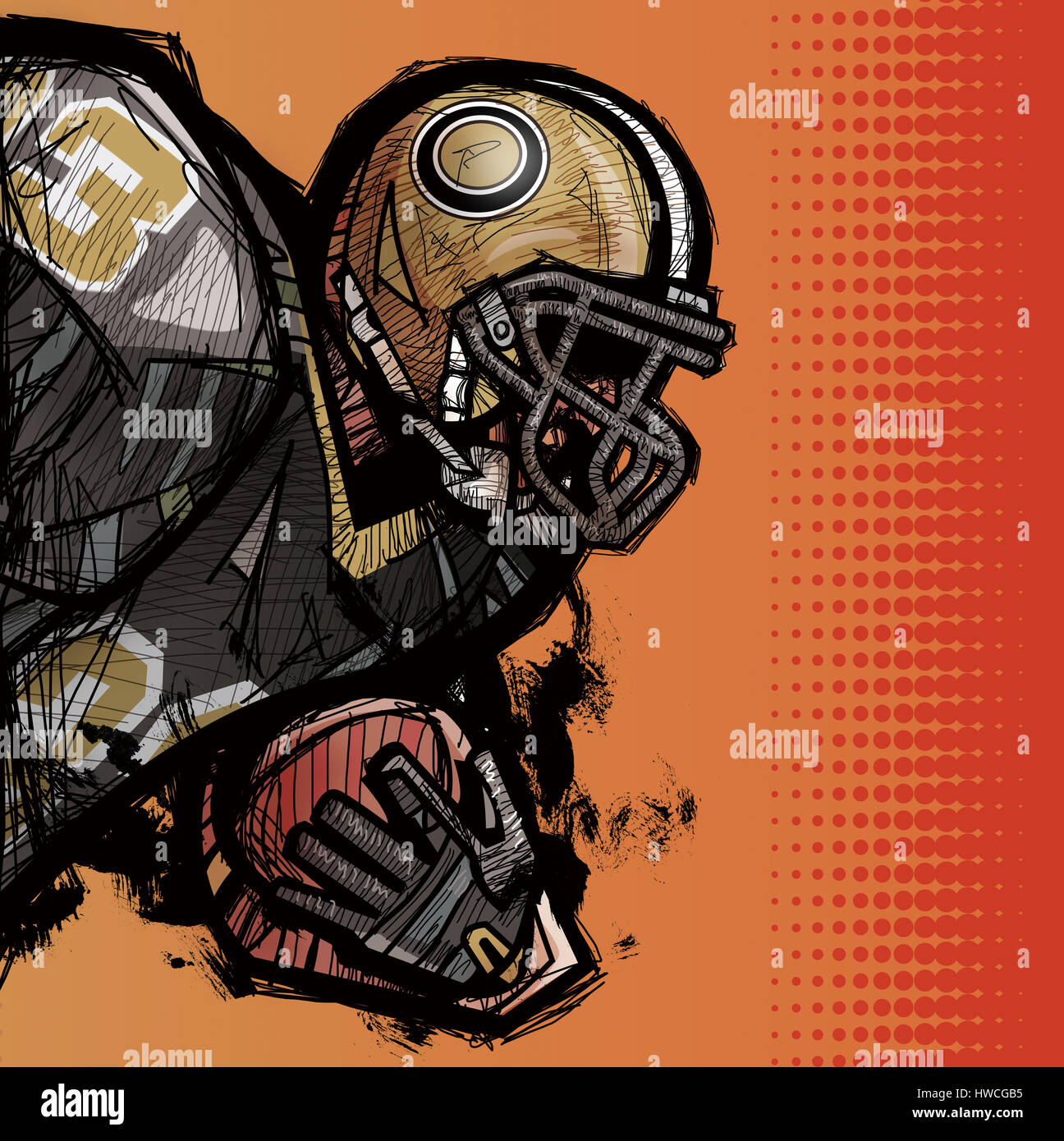 Football Players In Action Clipart