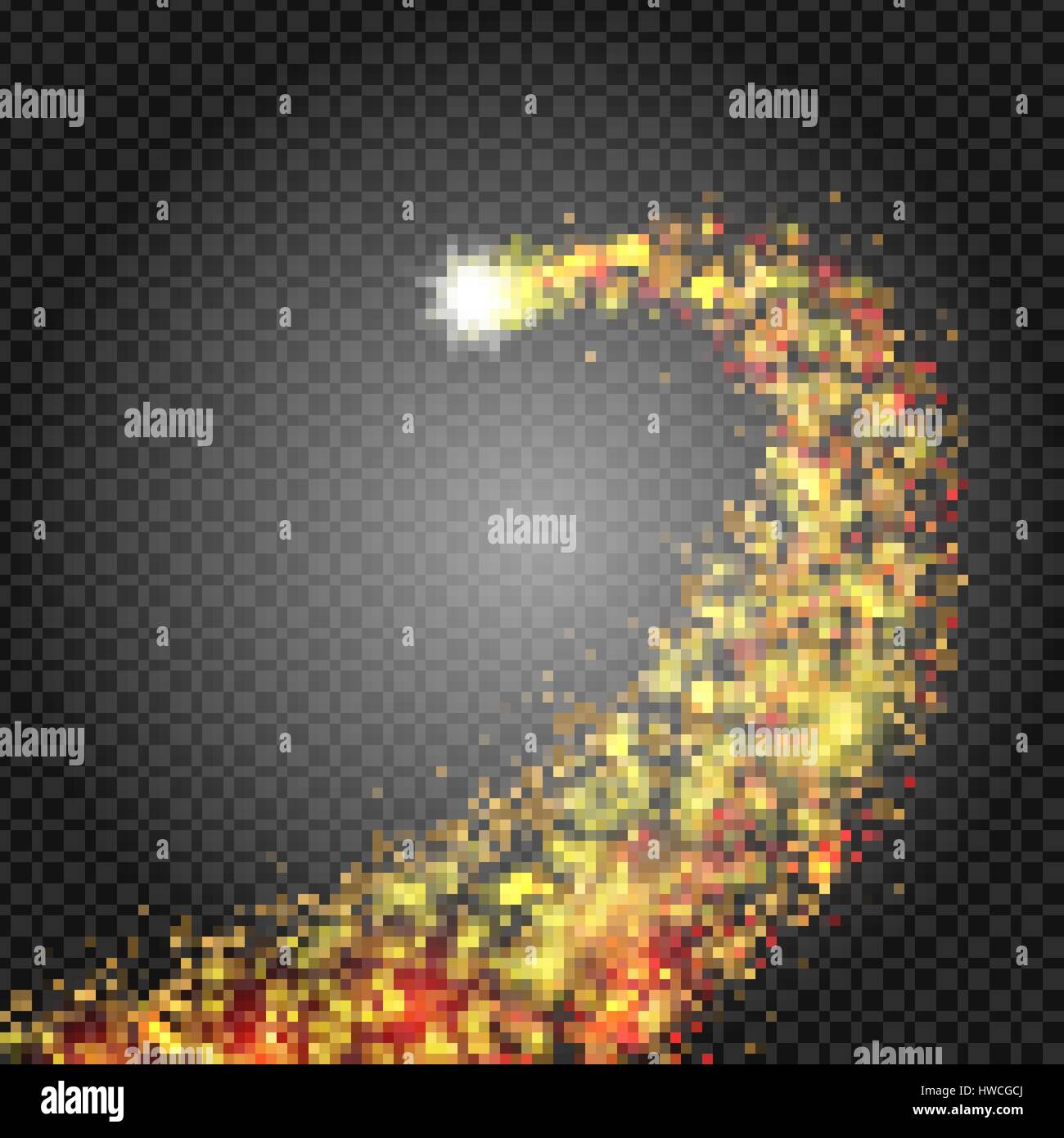 A bright comet with large dust. Falling Star. Vector illustration Stock ...
