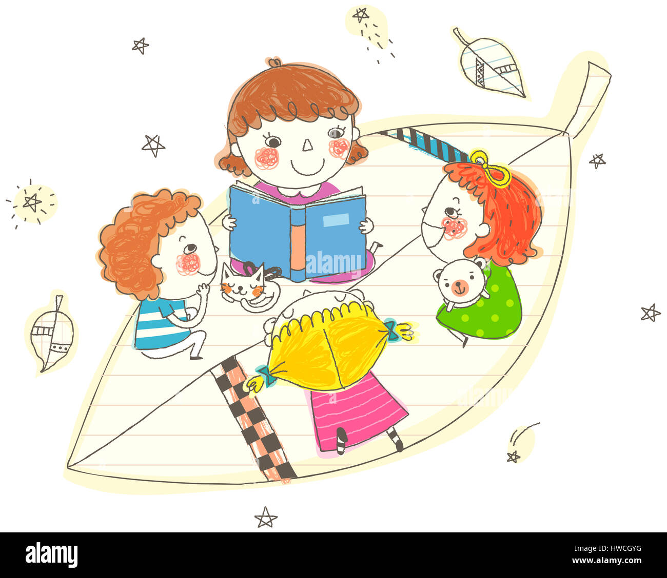 Children painting book, reading Cut Out Stock Images & Pictures - Alamy