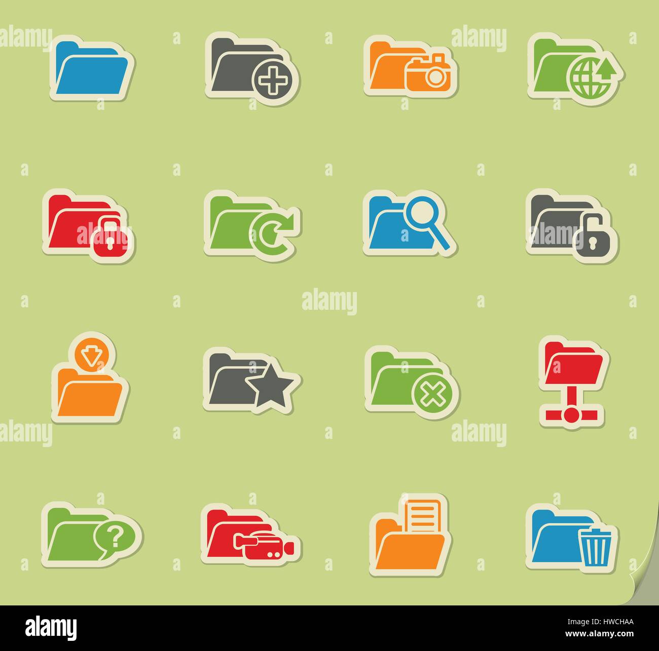 folder web icons for user interface design Stock Vector Image & Art - Alamy