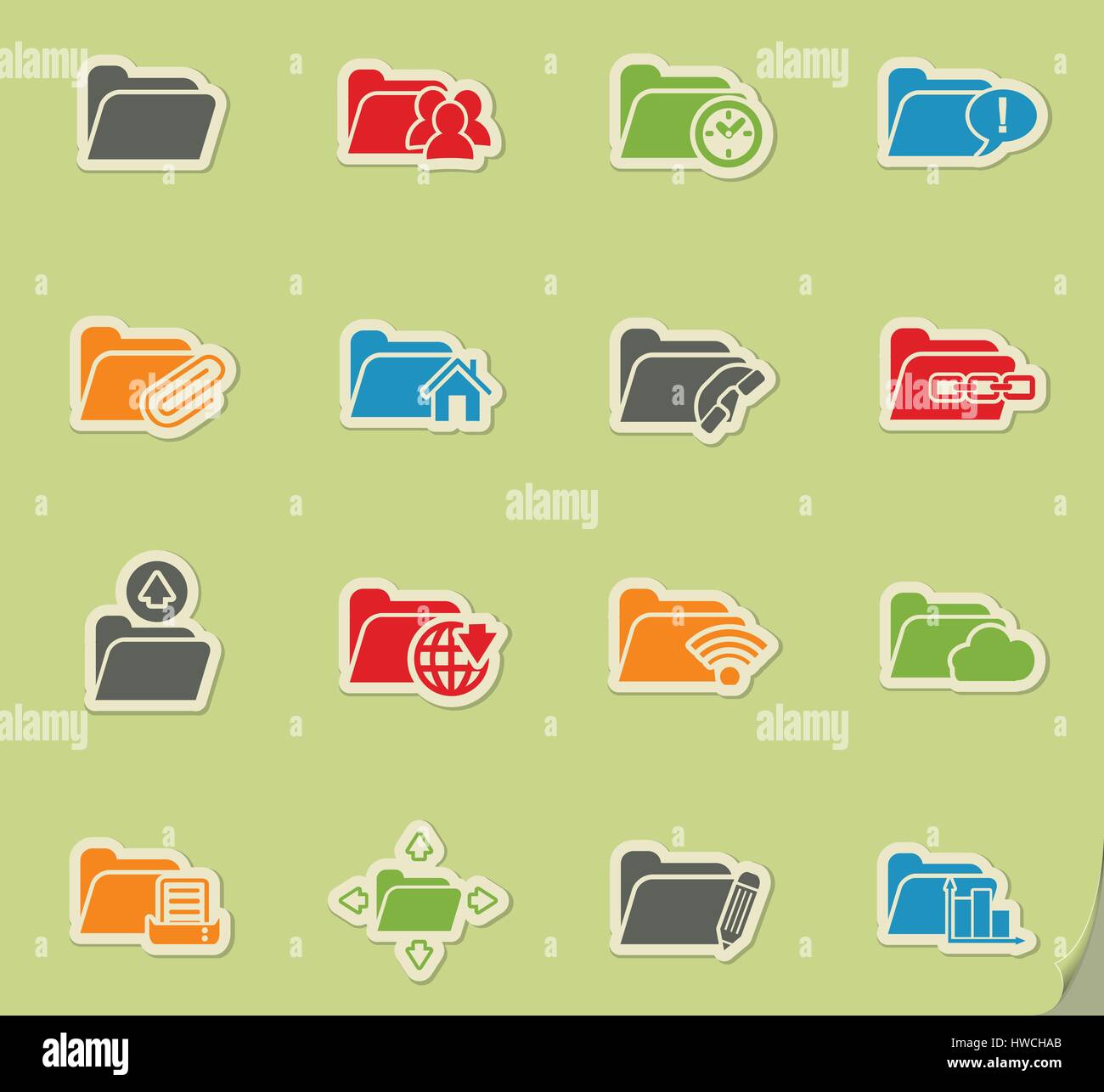 folder web icons for user interface design Stock Vector Image & Art - Alamy