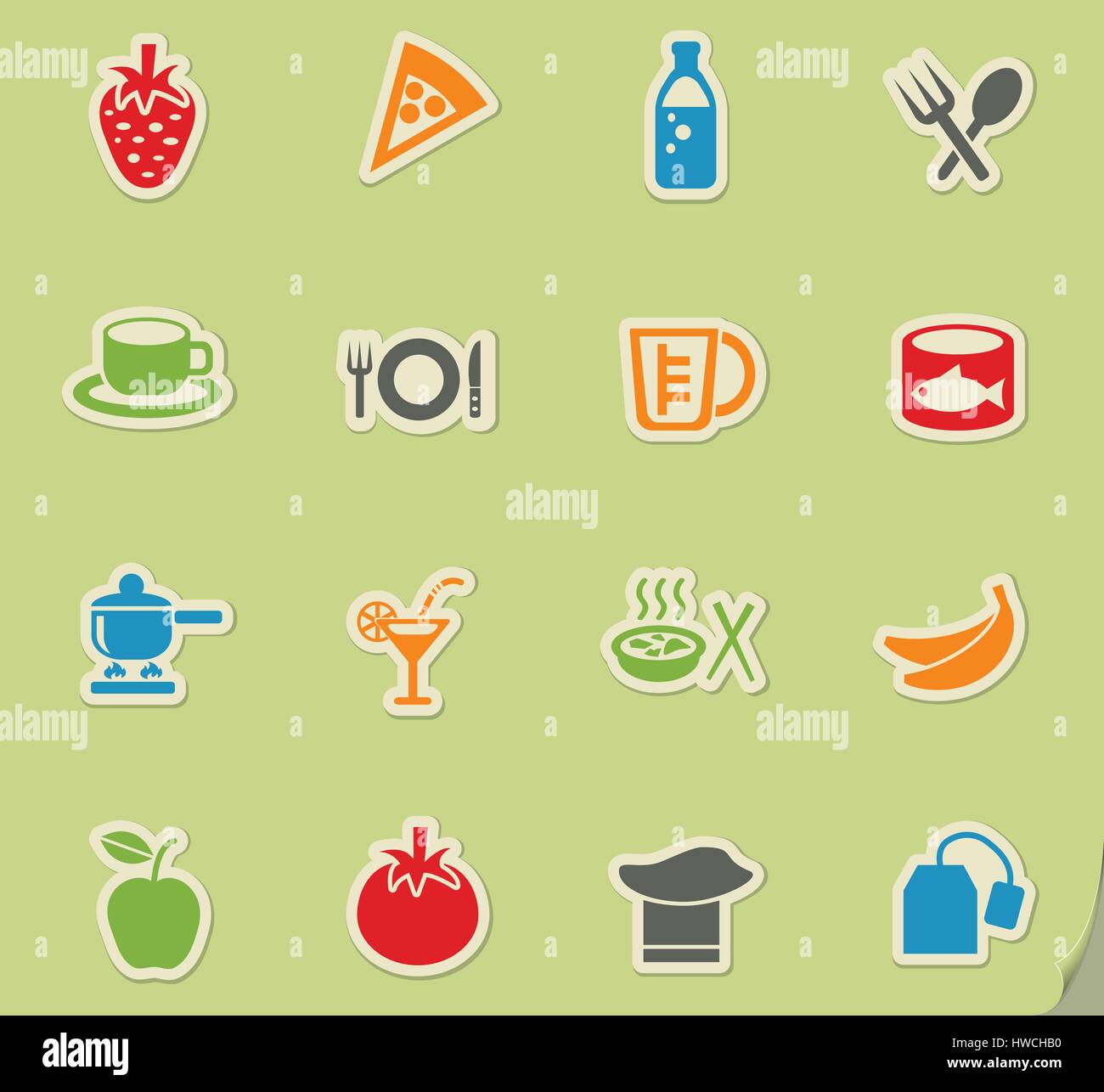 food and kitchen web icons for user interface design Stock Vector Image ...