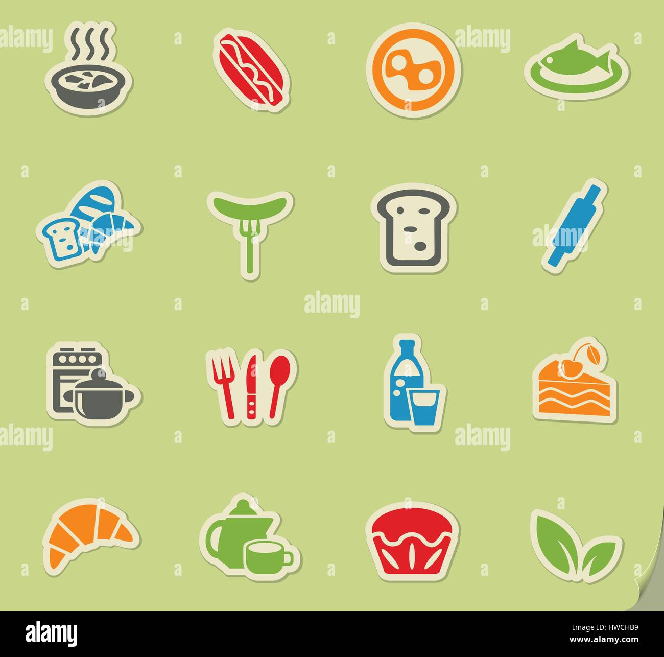 food and kitchen web icons for user interface design Stock Vector Image ...