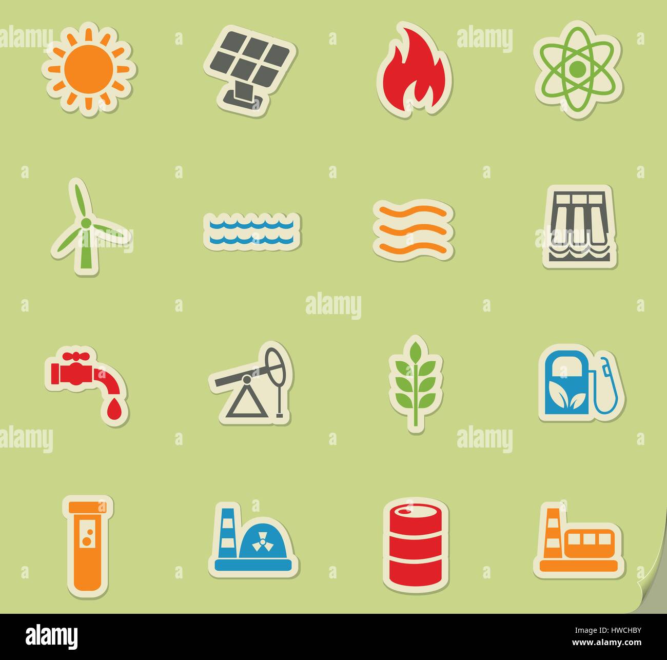 fuel and power web icons for user interface design Stock Vector Image ...