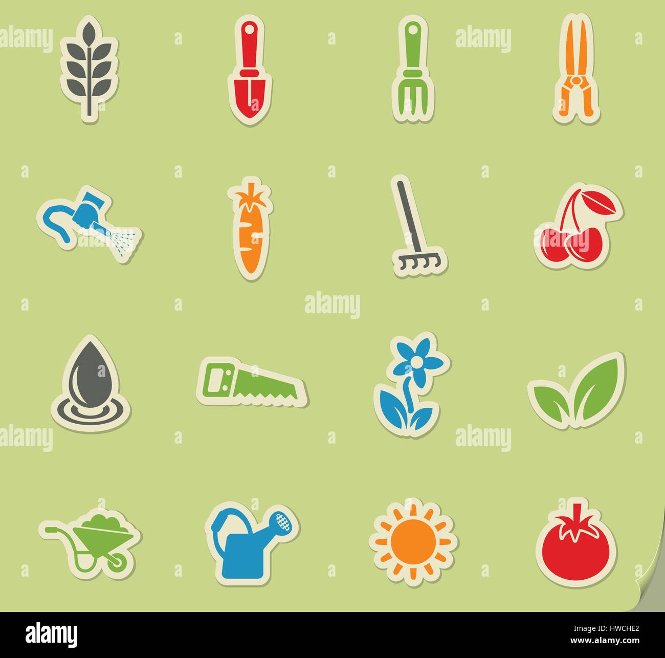 gardening web icons for user interface design Stock Vector Image & Art ...