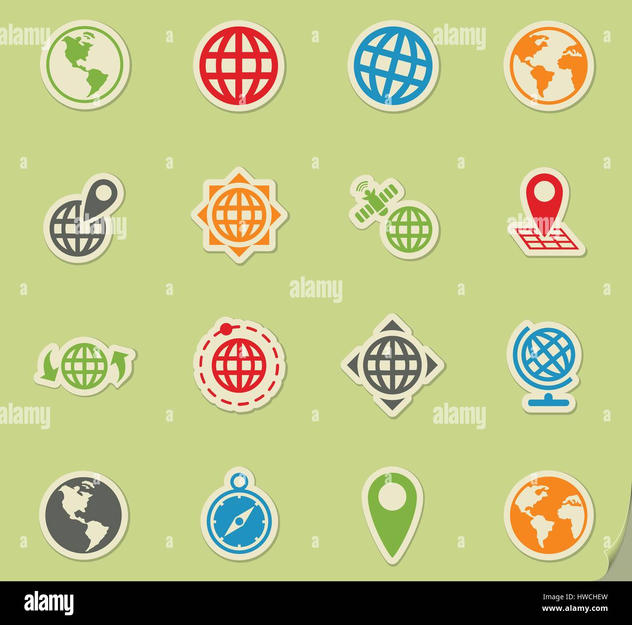globes web icons for user interface design Stock Vector Image & Art - Alamy