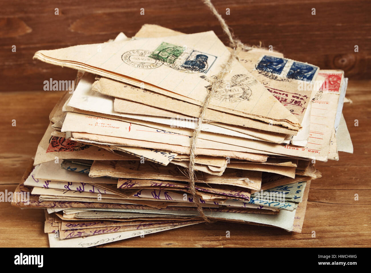 Bunch of the letters in times of WW2 Stock Photo - Alamy