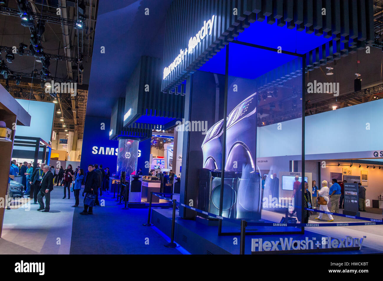 LAS VEGAS - JAN 08 : The Samsung booth at the CES show held in Las ...