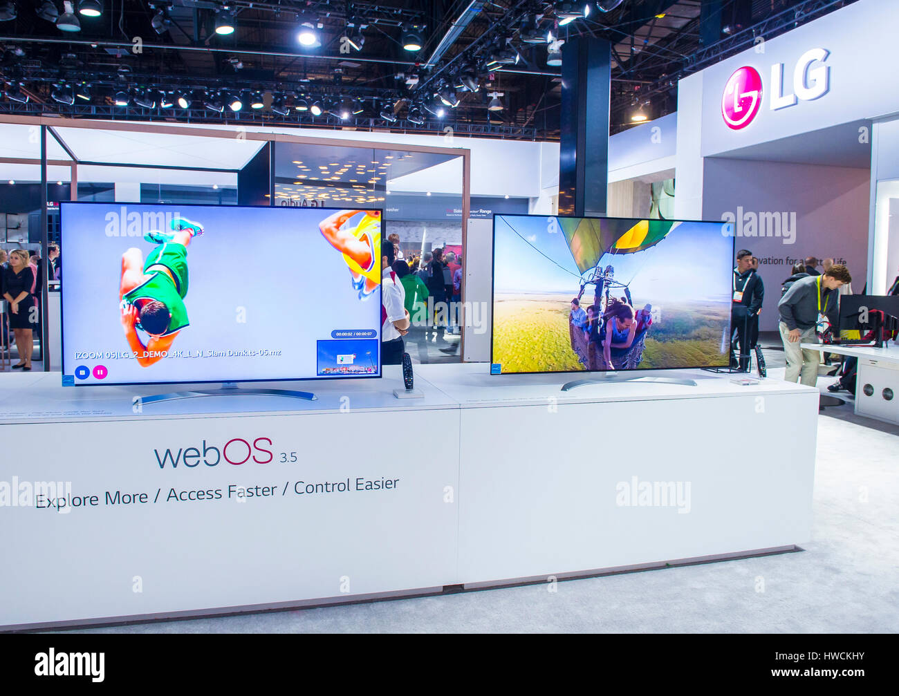 LAS VEGAS - JAN 08 : The LG booth at the CES show held in Las Vegas on ...