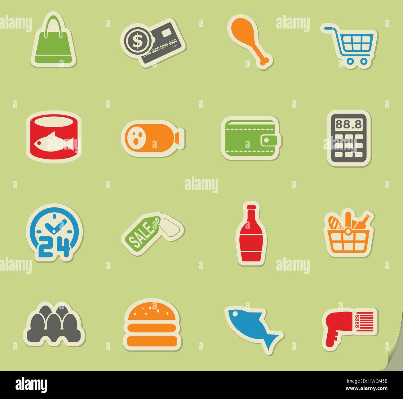 grocery store web icons for user interface design Stock Vector Image ...