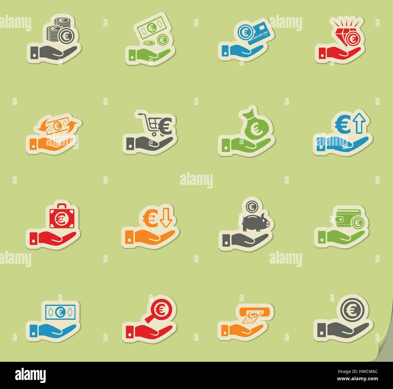 hand and money web icons for user interface design Stock Vector Image ...