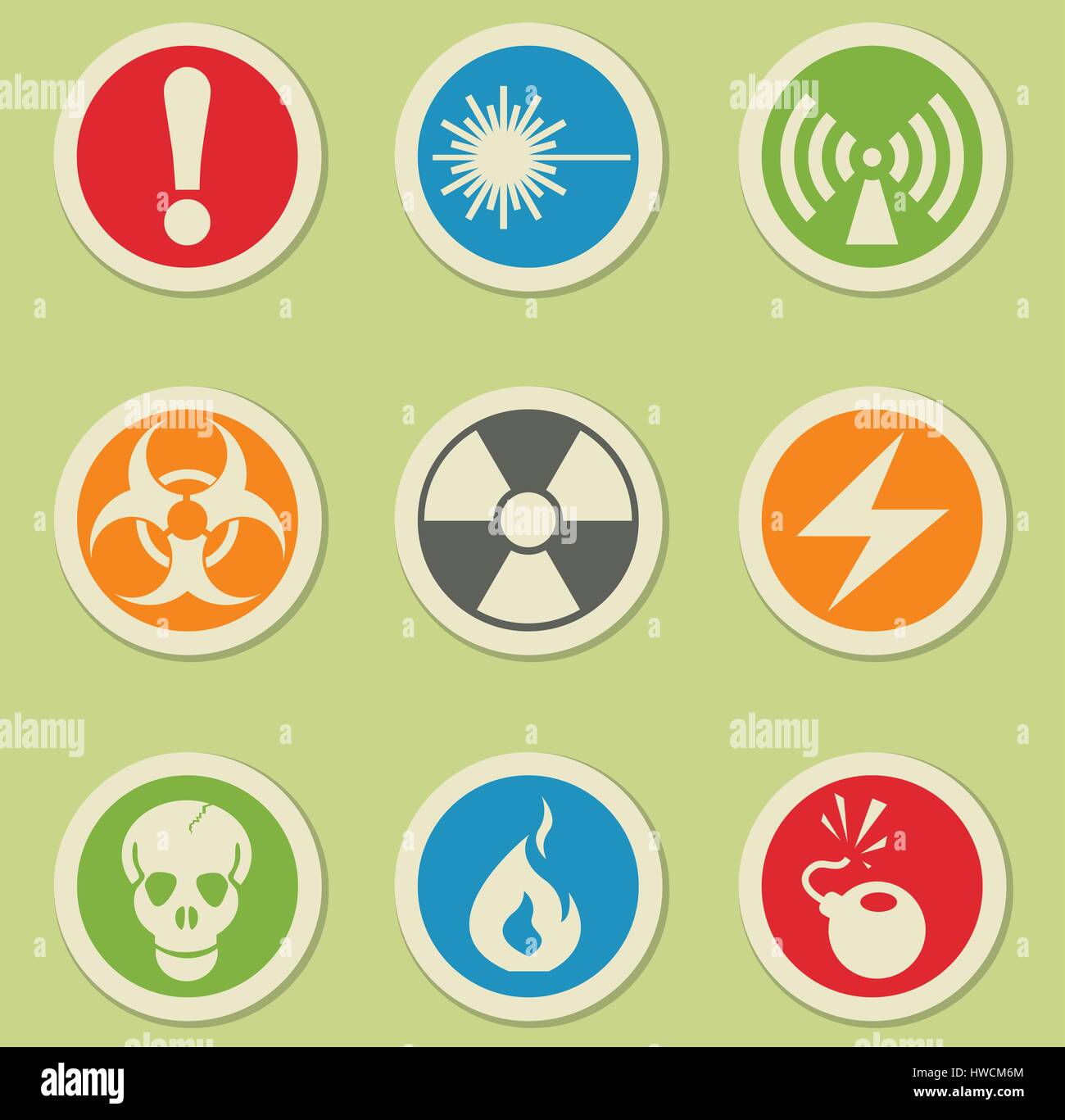 Hazard simply symbols for web and user interface Stock Vector Image ...