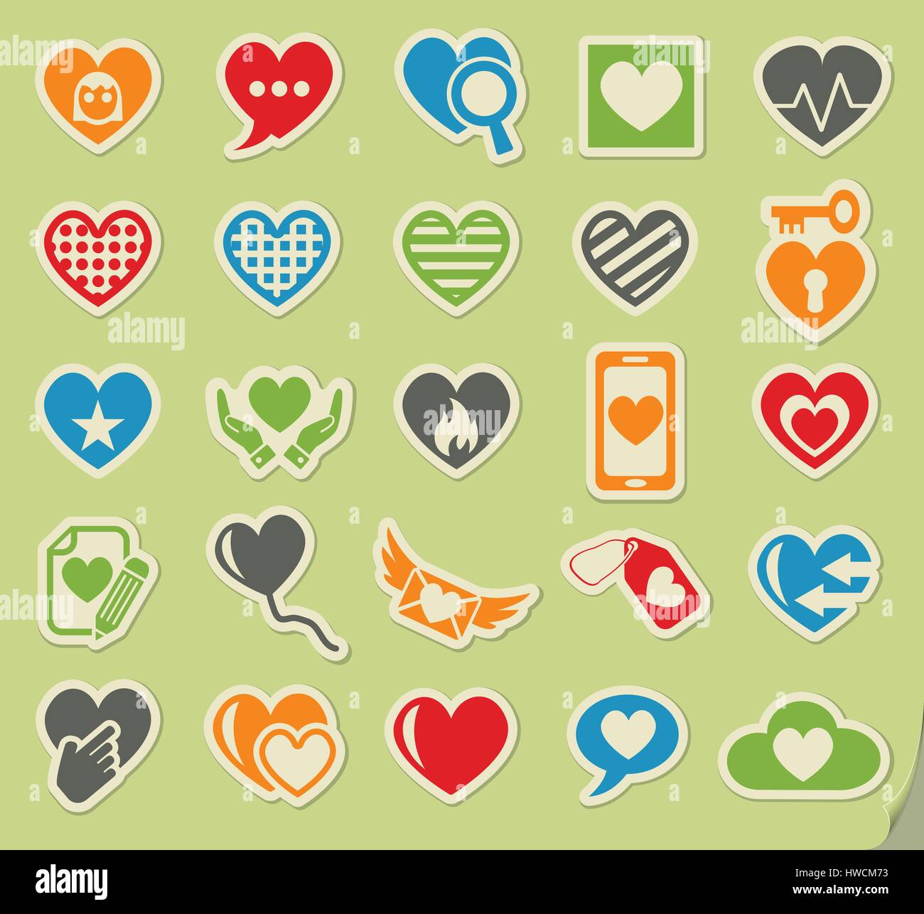 heart love web icons for user interface design Stock Vector Image & Art ...