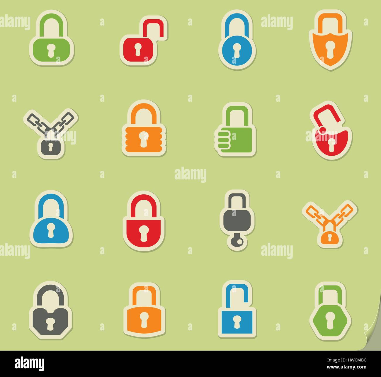 lock web icons for user interface design Stock Vector Image & Art - Alamy