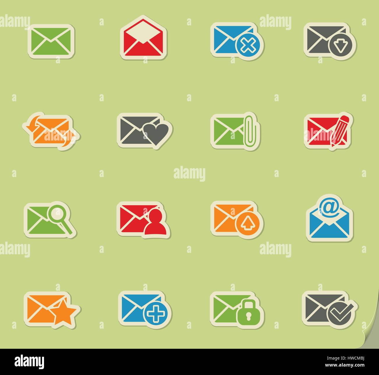 mail and envelope web icons for user interface design Stock Vector ...