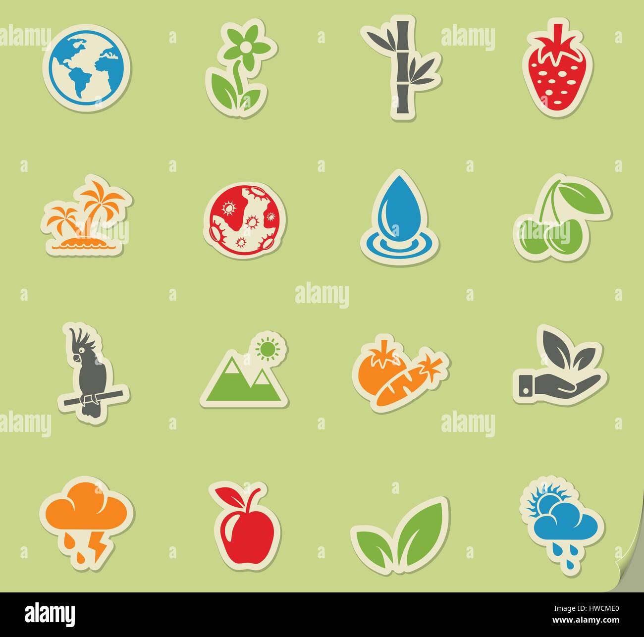 nature web icons for user interface design Stock Vector Image & Art - Alamy