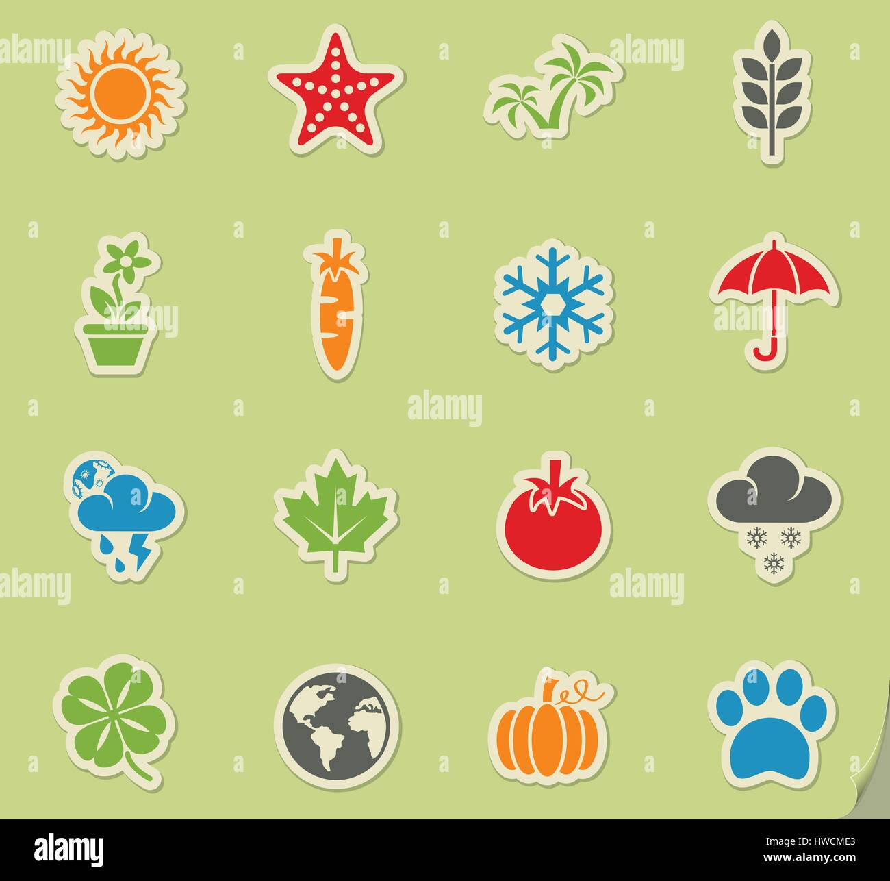 nature web icons for user interface design Stock Vector Image & Art - Alamy