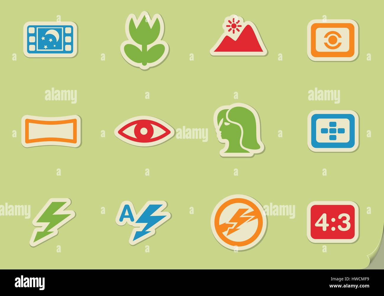 Modes of Photo simply symbols for web and user interface Stock Vector ...