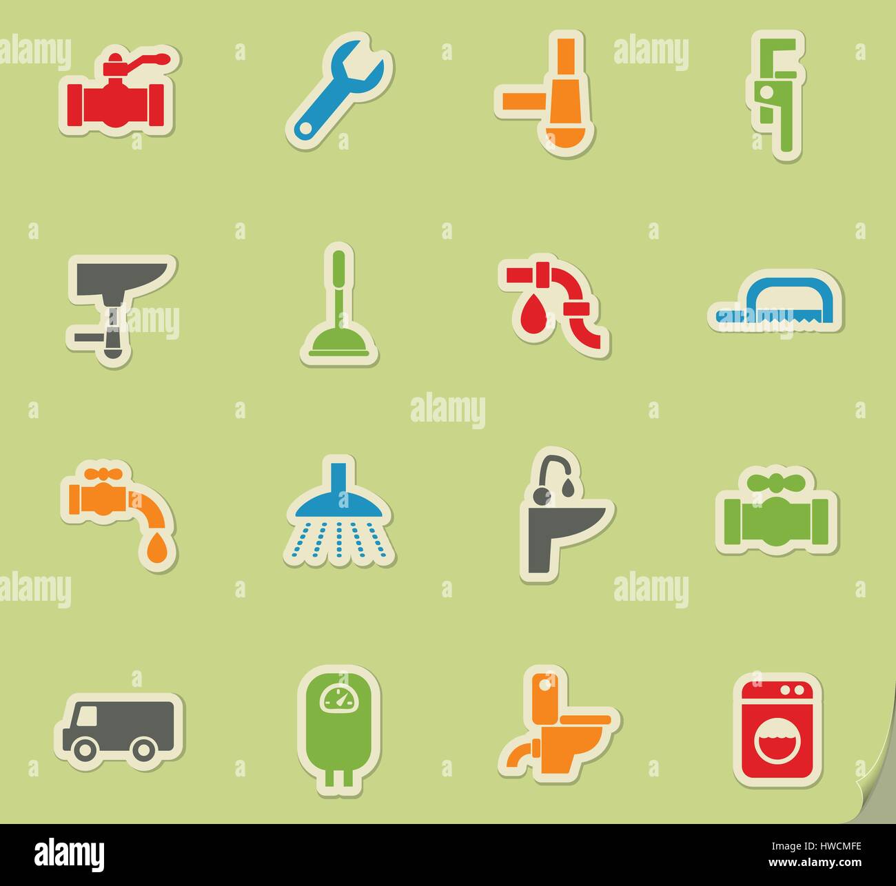 plumbing service web icons for user interface design Stock Vector Image ...