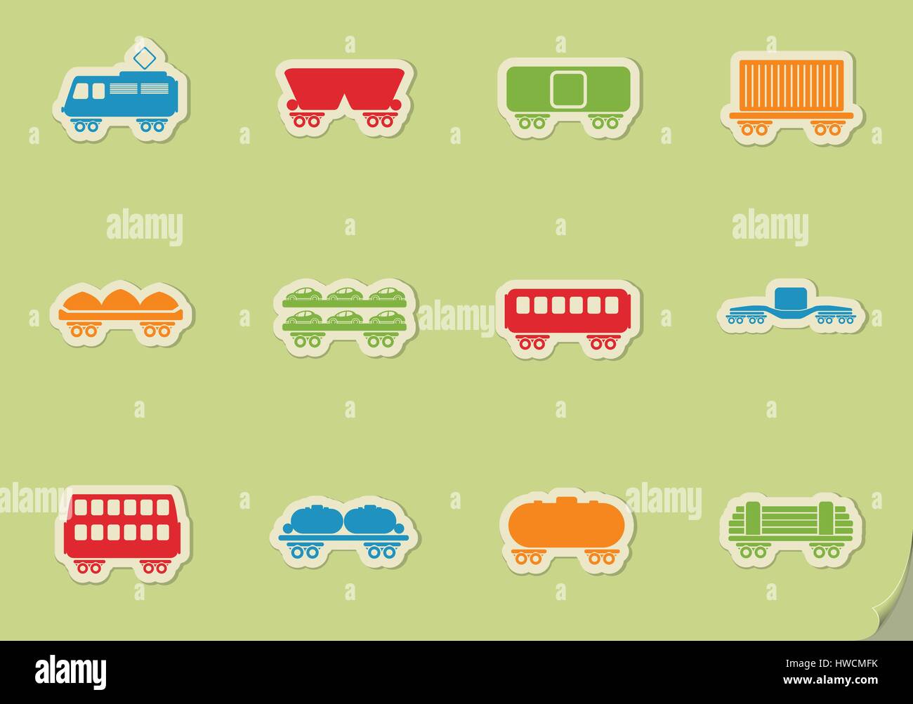 Rail-freight traffic simply symbols for web and user interface Stock ...