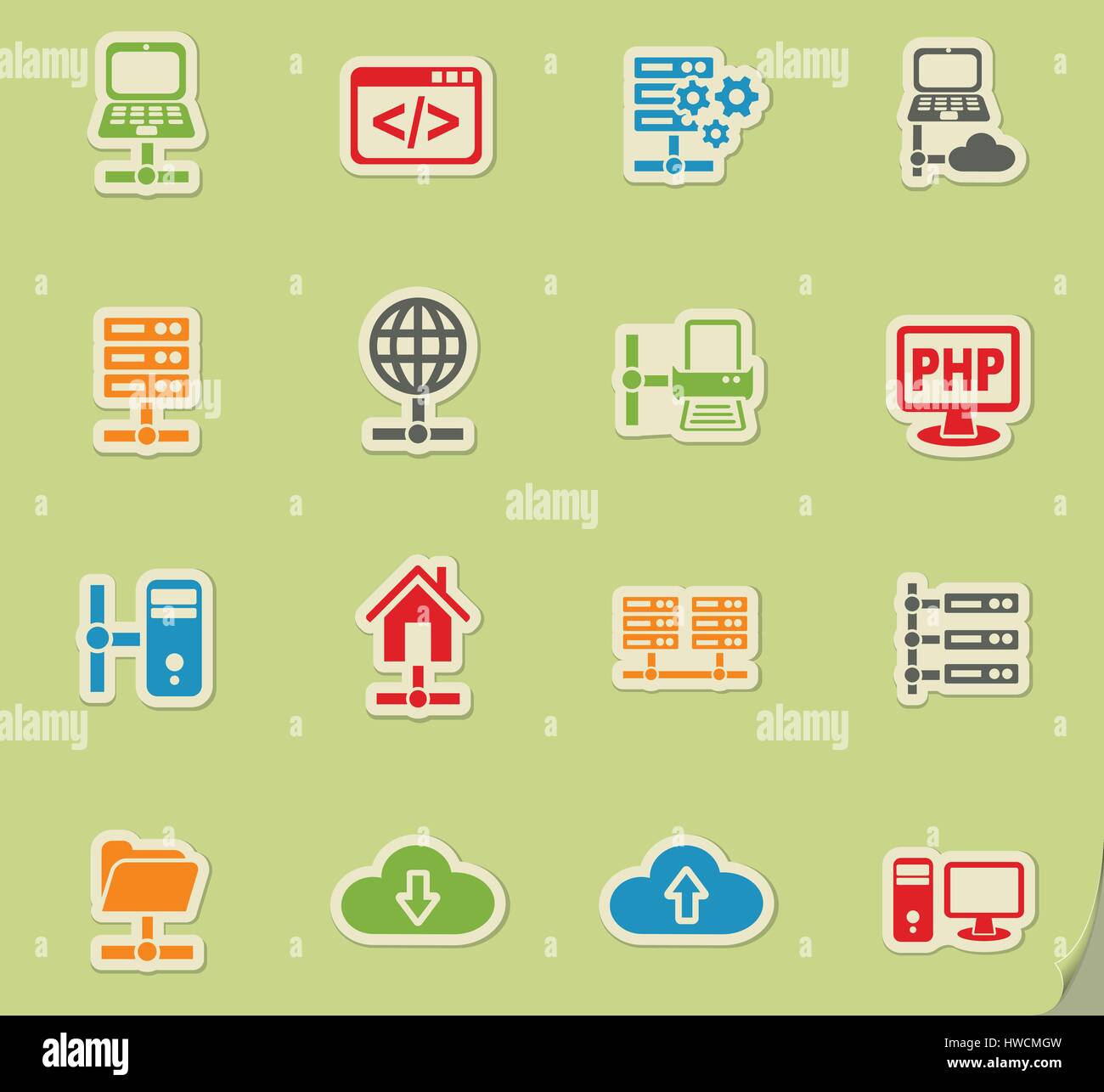 server web icons for user interface design Stock Vector Image & Art - Alamy