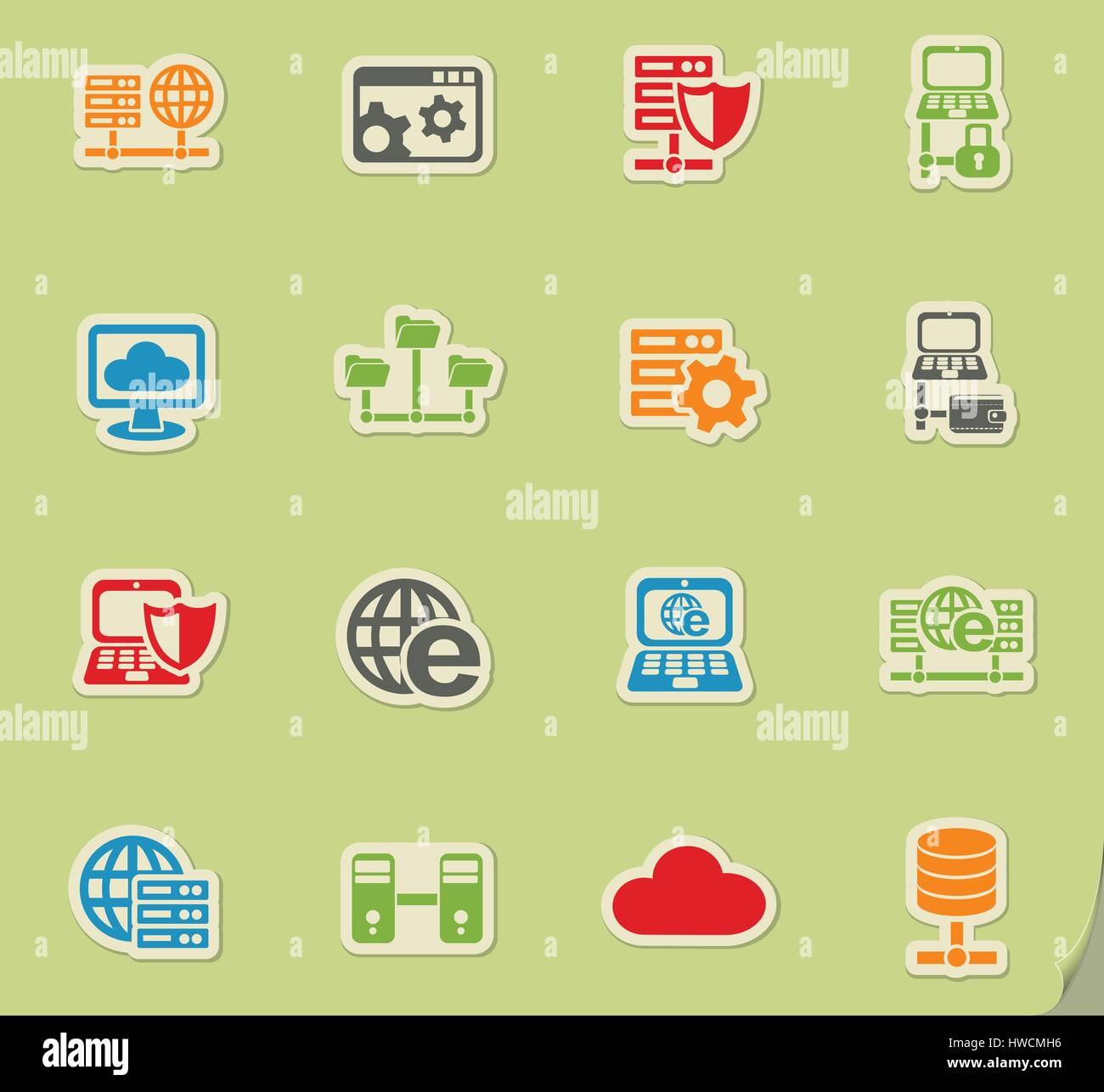 server web icons for user interface design Stock Vector Image & Art - Alamy